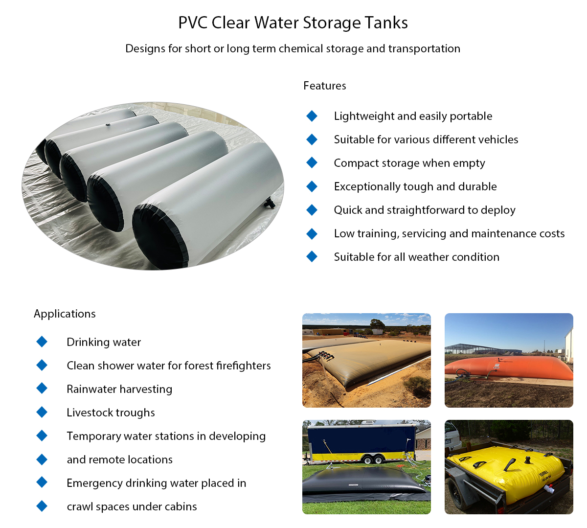 PVC Clear Water Storage Tanks - Buy large water bladder tank, portable ...