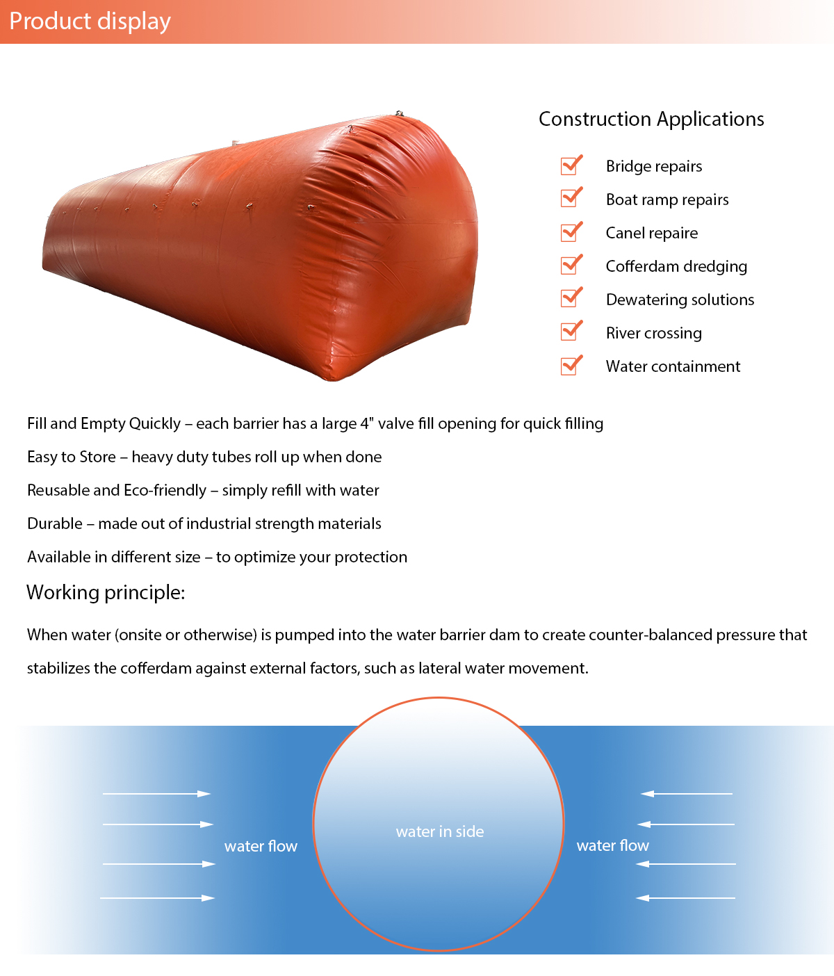 Flood Control Water Barrier Dam - Buy inflatable flood barrier ...
